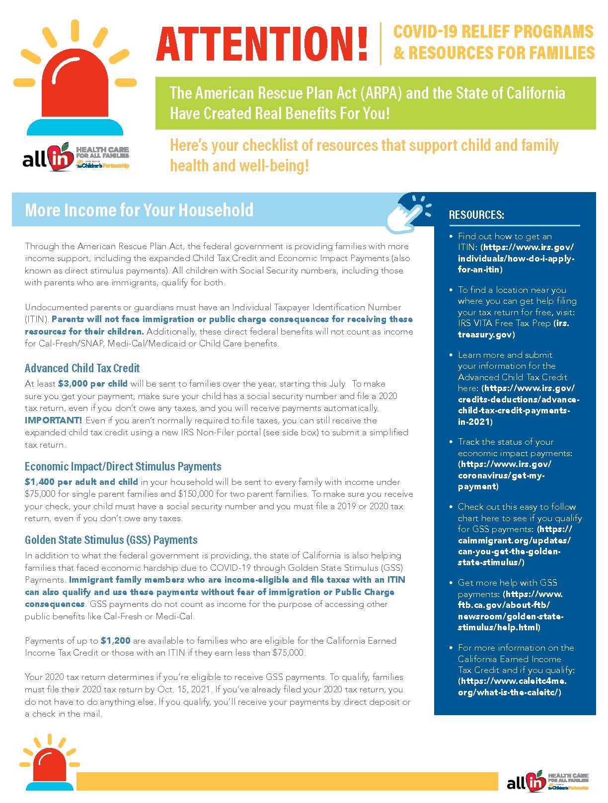 American Rescue Plan: Resources for Families - The Children's Partnership